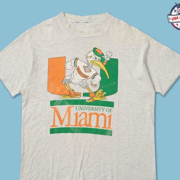 Gildan | Shirts | Vintage Ncaa Miami Hurricanes Sebastian The Ibis ...